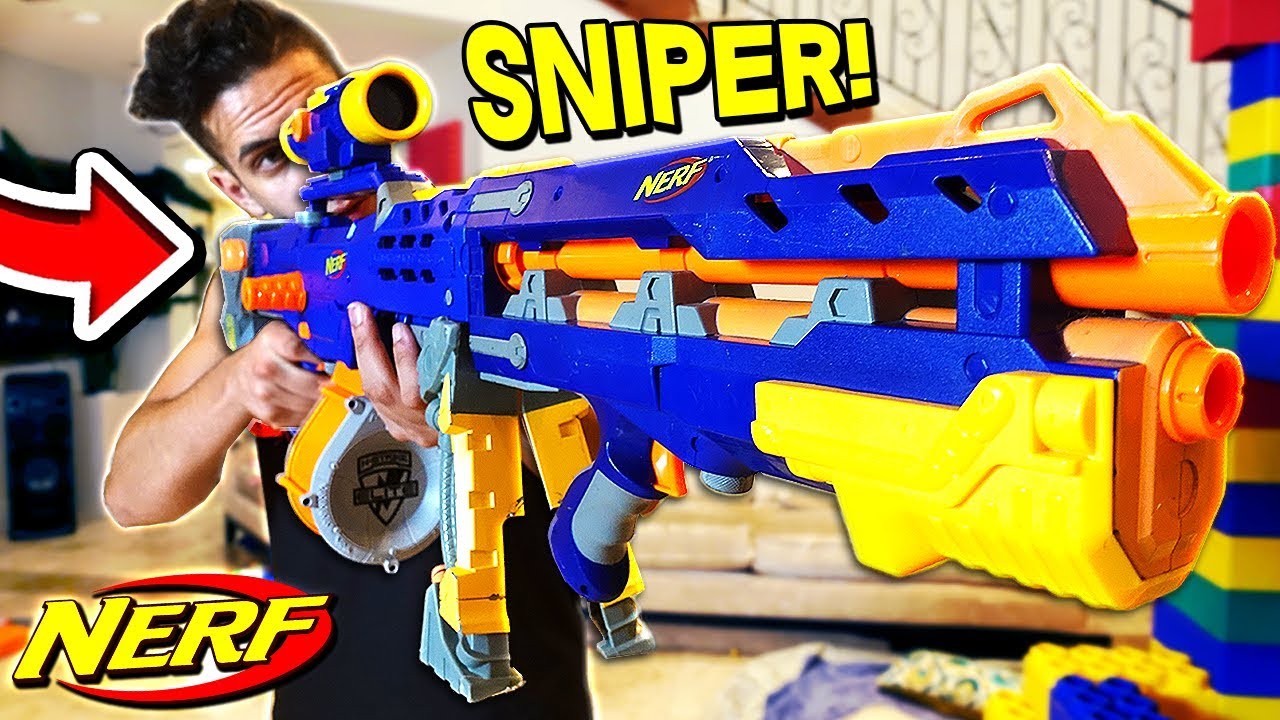 NERF WAR - REAL NERF SNIPER RIFLE! ($300 NERF GUN) - YouTube
