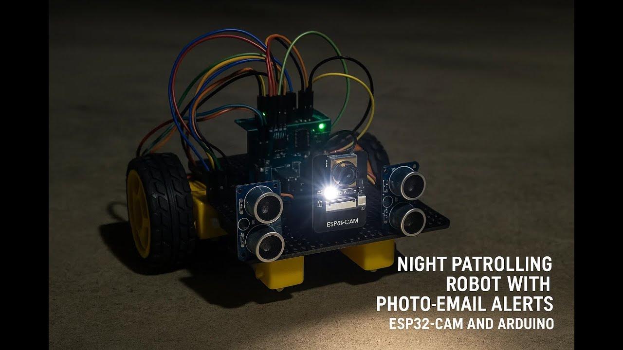 Night patrolling Robot with photo Email Alerts using ESP32CAM and Arduino - YouTube