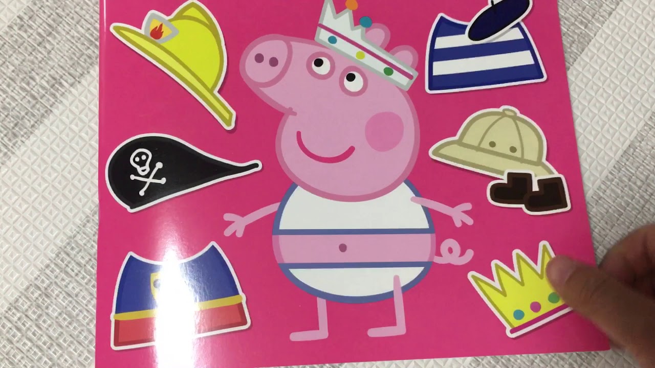 Peppa pig, peppa’s dress up, sticker book, Peppa pig book - YouTube