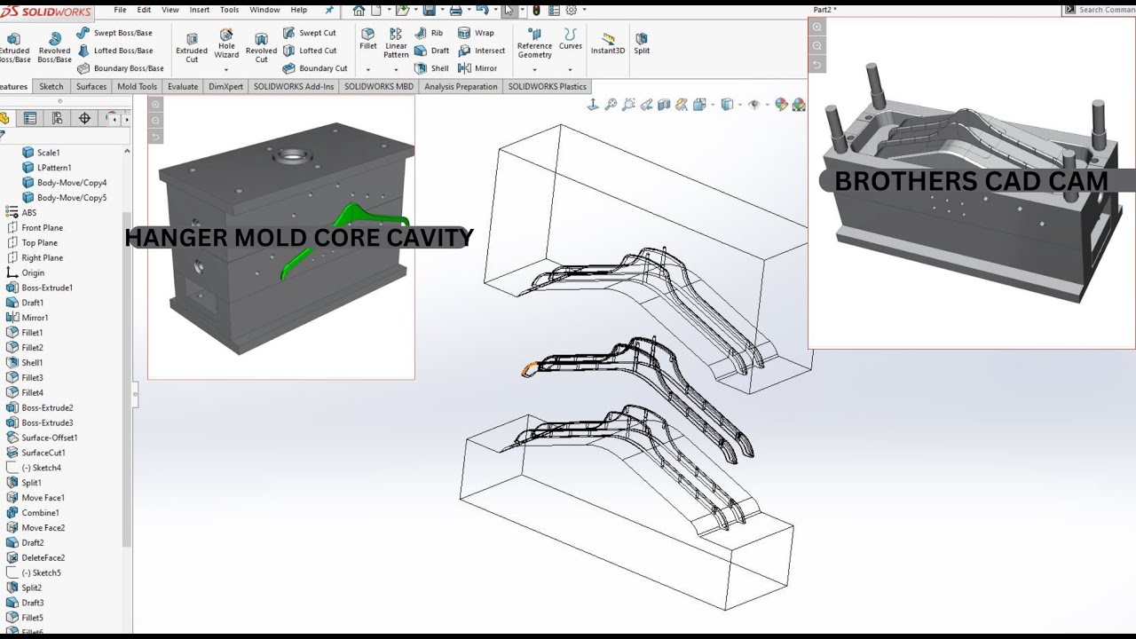 HANGER CORE CAVITY IN SOLIDWORKS - YouTube