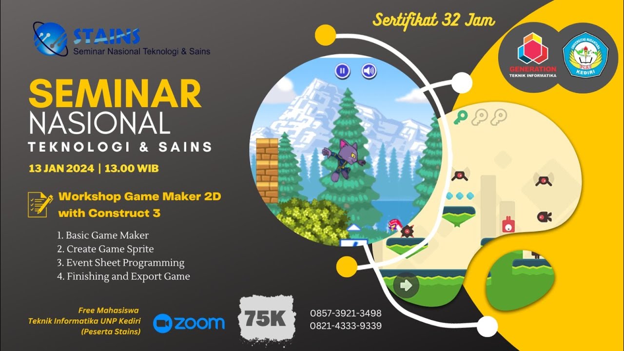 SEGERA!!! WORKSHOP: PEMROGRAMAN GAME 2D dengan CONSTRUCT 3 - YouTube