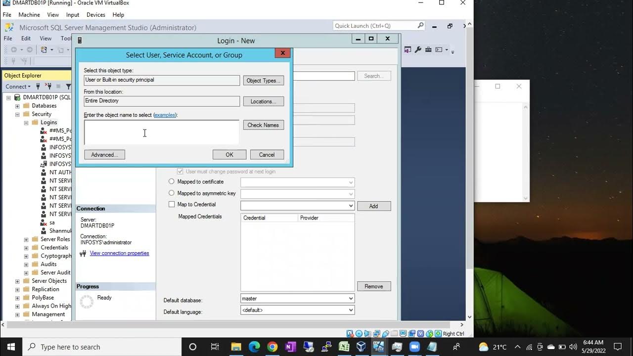 Creating Windws Login in Sql Server - YouTube
