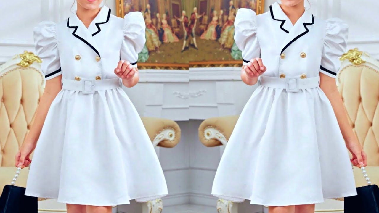 Baby Trendy Double Button Placket Frock Cutting and Stitching | DIY ...