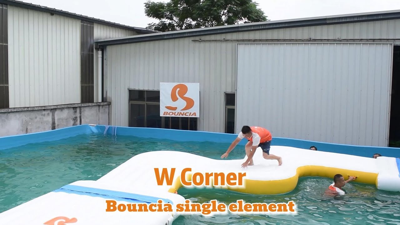 Bouncia Single Floating Water Park Elements - W Corner - YouTube