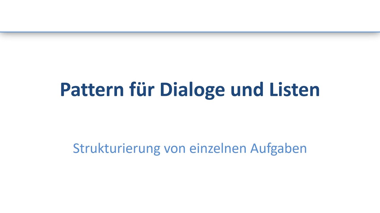 Design Pattern: Dialoge und Listen - YouTube