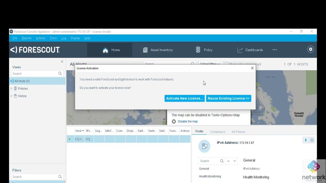 Forescout GUI Configuration via console - YouTube