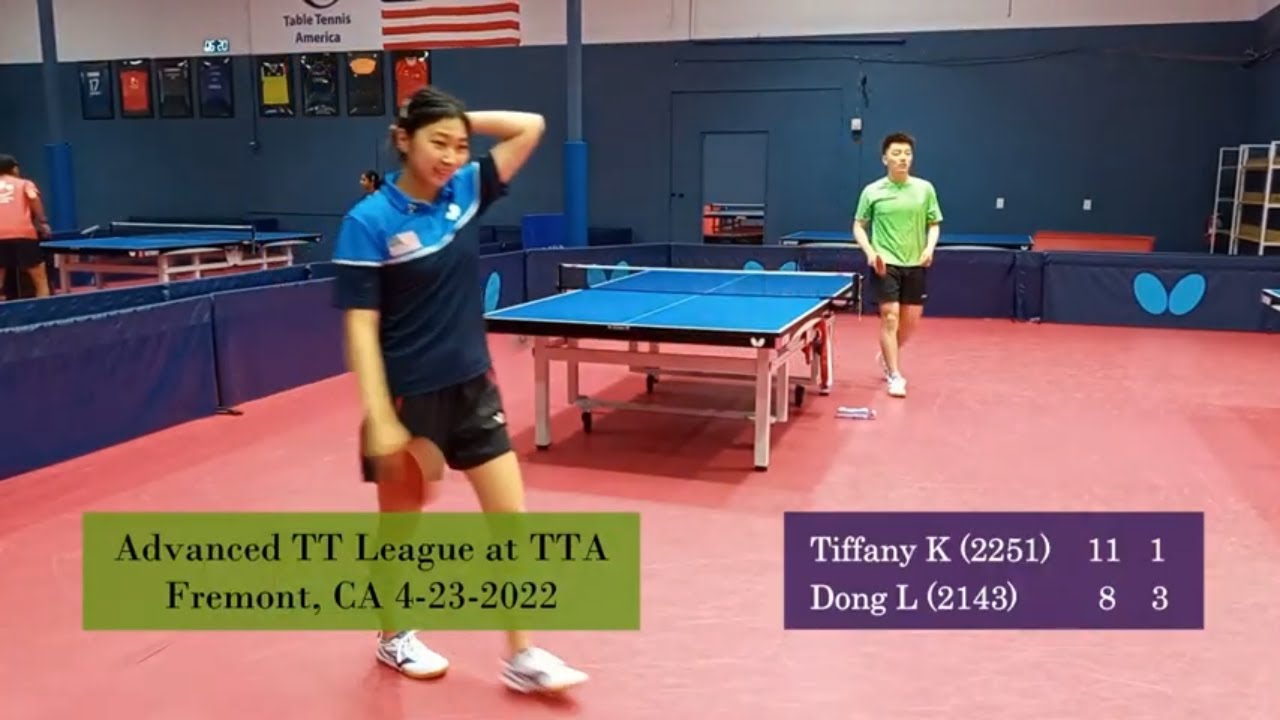 Tiffany Ke (2251) vs Liu Dong (2143) at TTA League on 4-23-2022 - YouTube