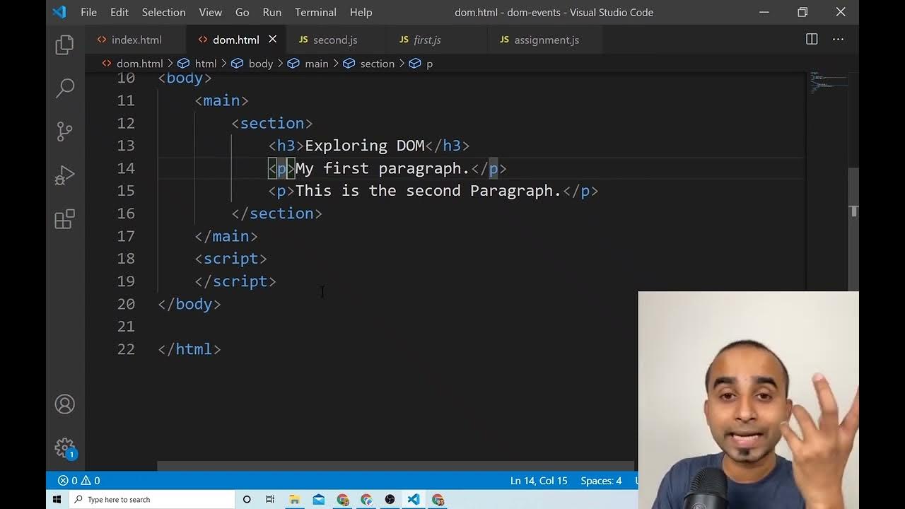 18 5 Capture Elements from HTML File using getElementBy Id Complete Web Development Course - YouTube