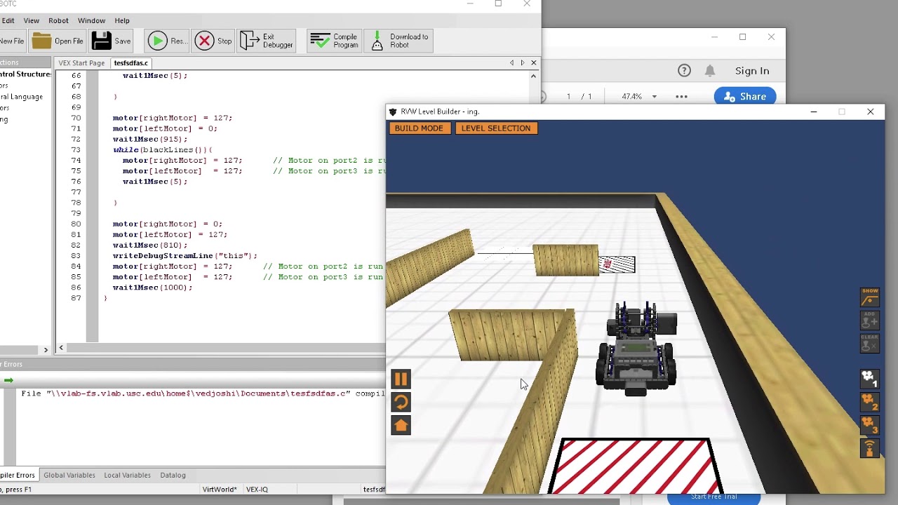 robot vex screen recording #1 - YouTube