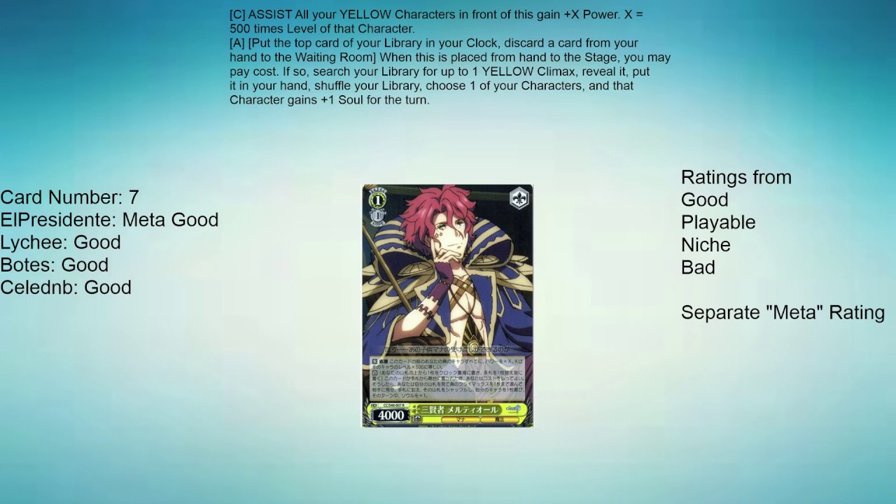 Chain Chronicle Weiss Schwarz Set Review - Yellow - YouTube