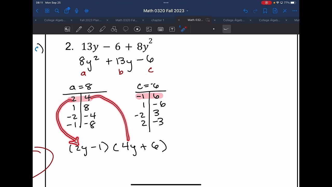 Factoring Trinomials Trial and Error Method - YouTube