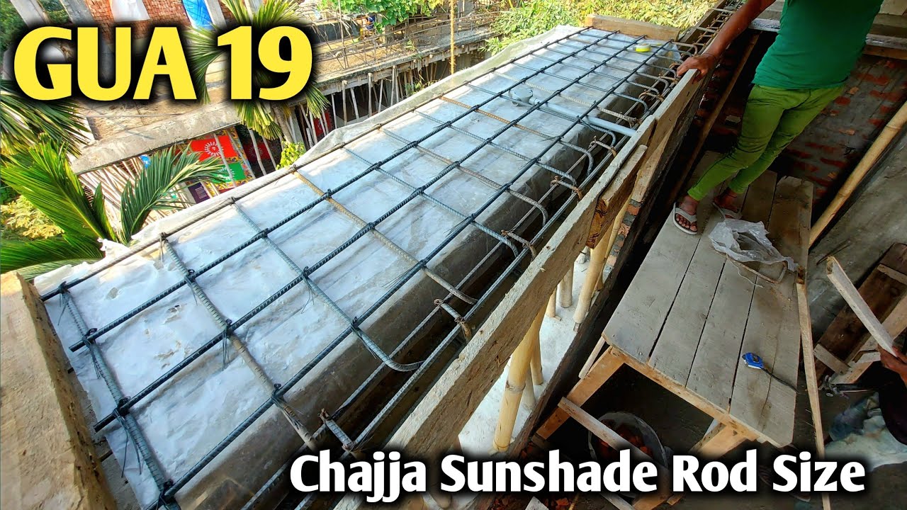 lintel Chajja sunshade size rod used - YouTube