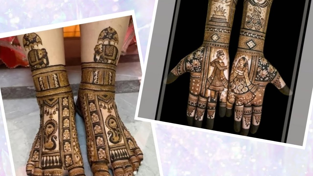 very beautiful stylish front full hand/foot bridal mehndi designs😍# ...