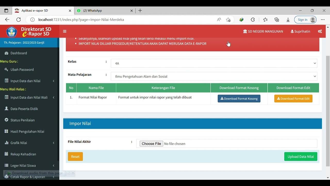 CARA MUDAH INPUT NILAI RAPORT IKM SD DI E RAPORT DAPODIK 2022 - YouTube