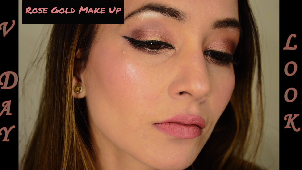 Valentine's Day Subtle Base - Rose Gold toned Makeup - YouTube