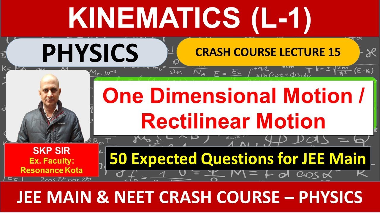 MOTION IN ONE DIMENSION, Kinematics (L-1), 50 Expected Questions for ...