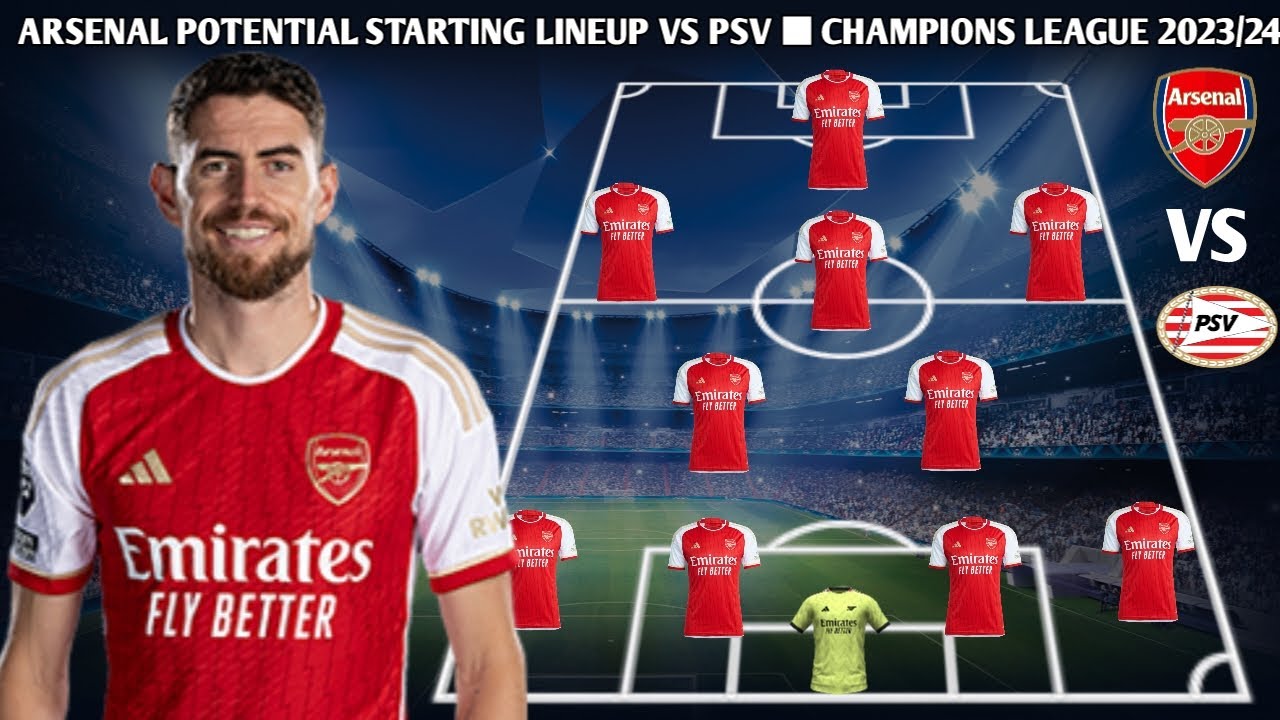 ARSENAL VS PSV EINDHOVEN | Arsenal potential starting lineup UEFA ...