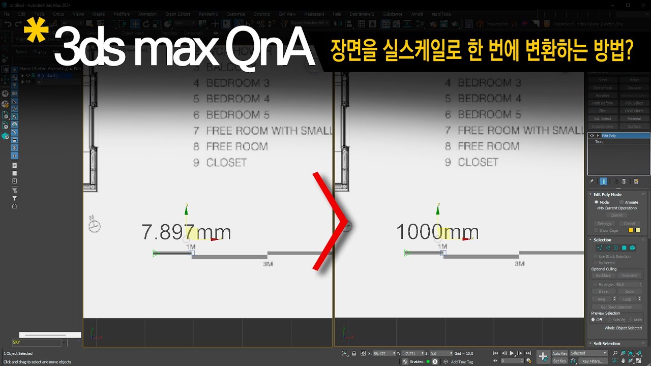 [3dsmax Q&A] 장면을 실스케일로 한번에 변환하는 방법? - YouTube