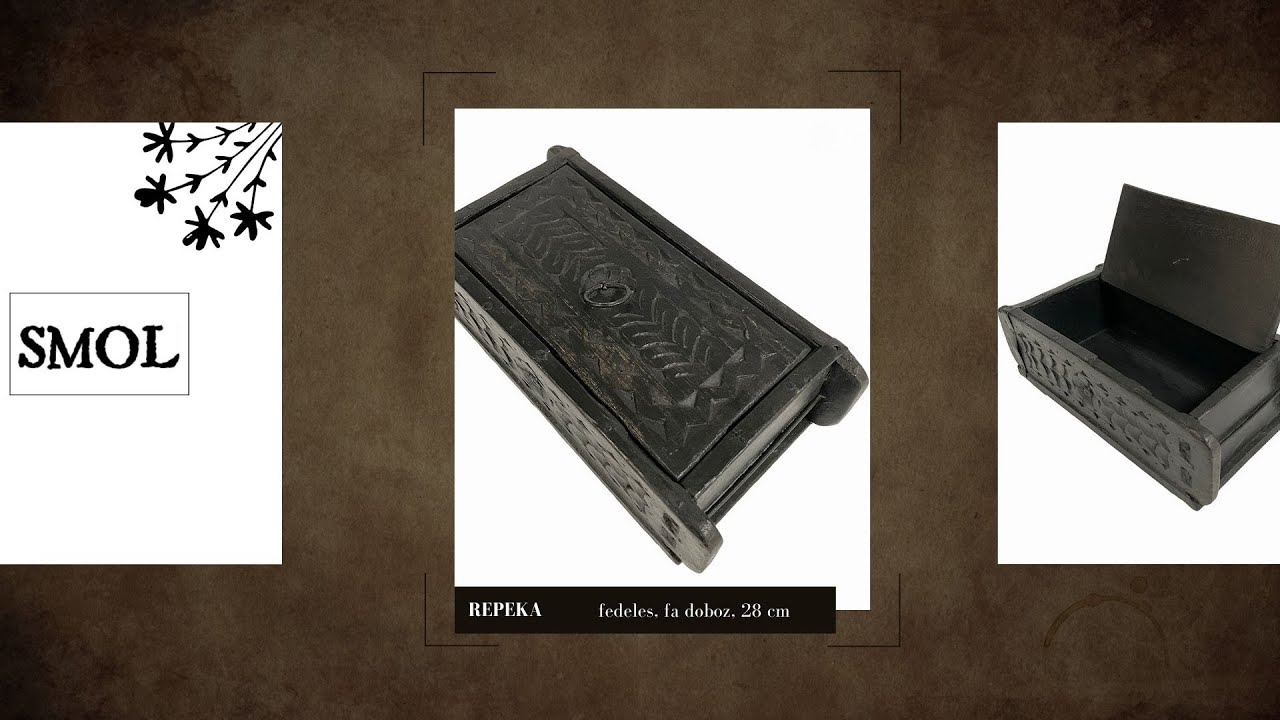 smol.hu - REPEKA, fedeles, fa doboz, 28 cm - YouTube