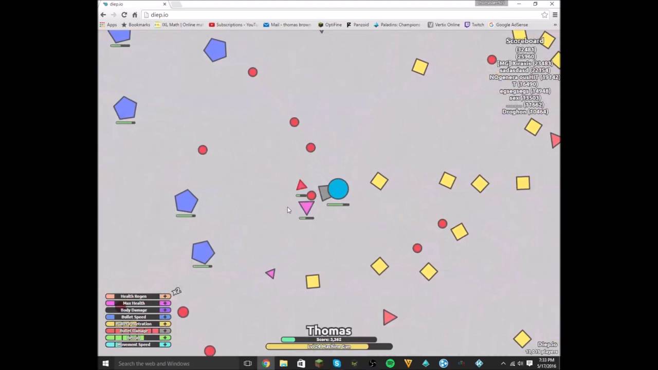 Diep.io - tanks and shapes? - YouTube