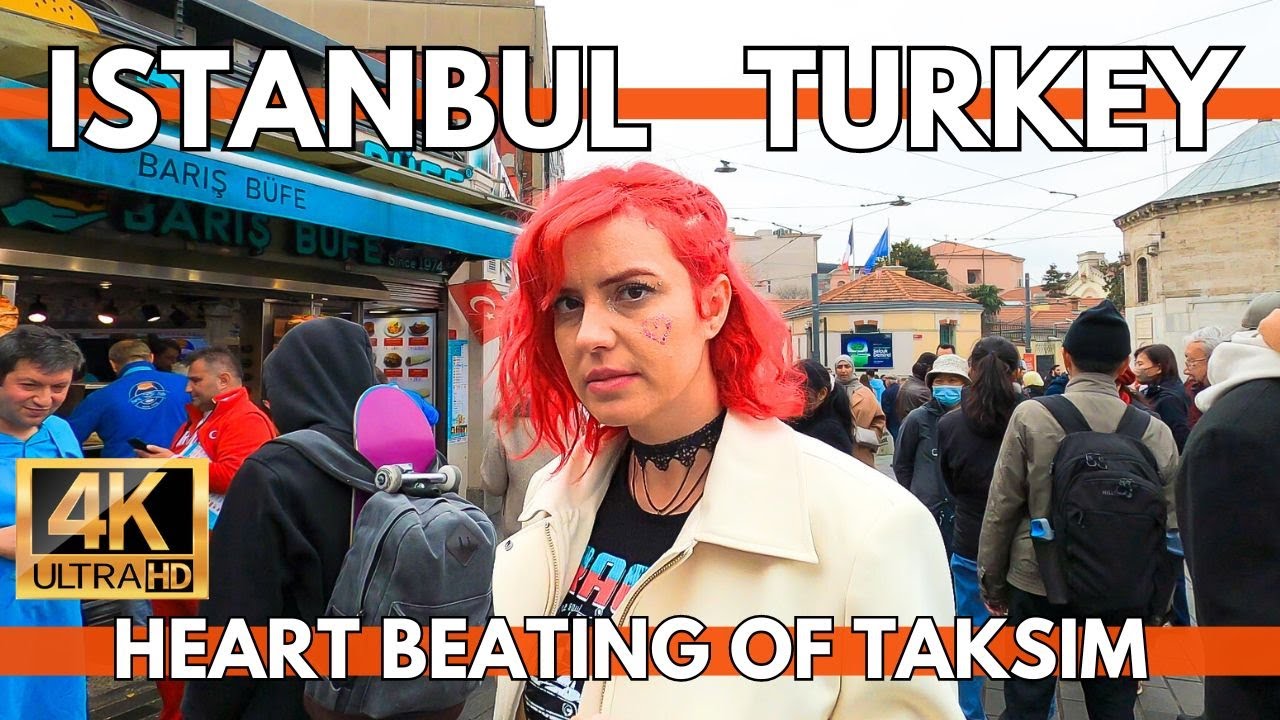 ISTANBUL TURKEY 2024 HEART BEATING OF CITY CENTER TAKSIM SQUARE ...