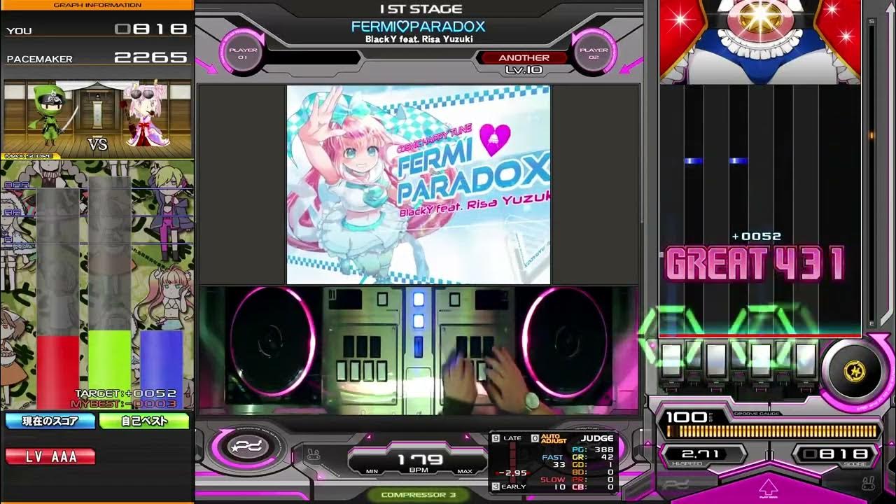 【beatmania IIDX 32 Pinky Crush】FERMI♡PARADOX / BlackY feat. Risa Yuzuki SPA 正規FC - YouTube