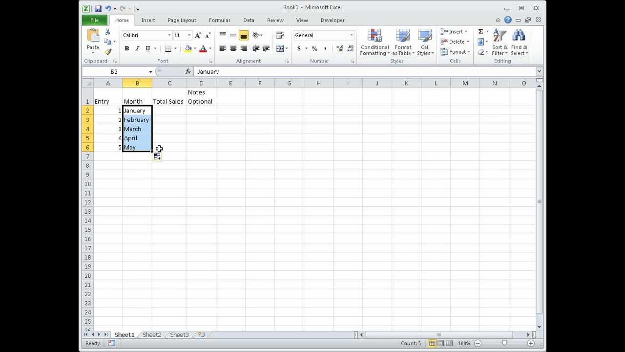 In Excel: Enter and edit data in a worksheet - YouTube