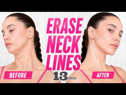 Erase Neck Wrinkles & Sagging Skin! 13-Min Korean Platysma Massage (Venus Rings Fix)