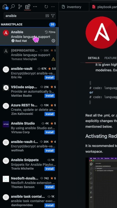 vscode에서 ansible자동완성 사용하는 방법 - YouTube
