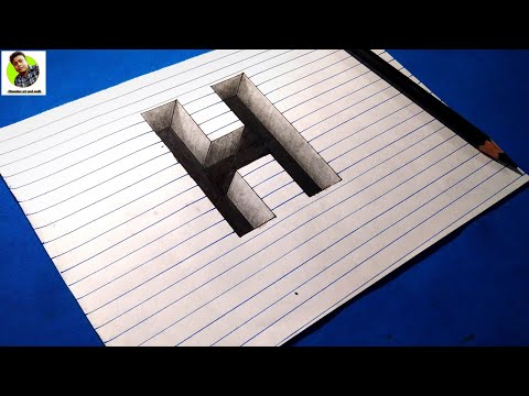 How To Draw 3d Letter H | 3d Drawing