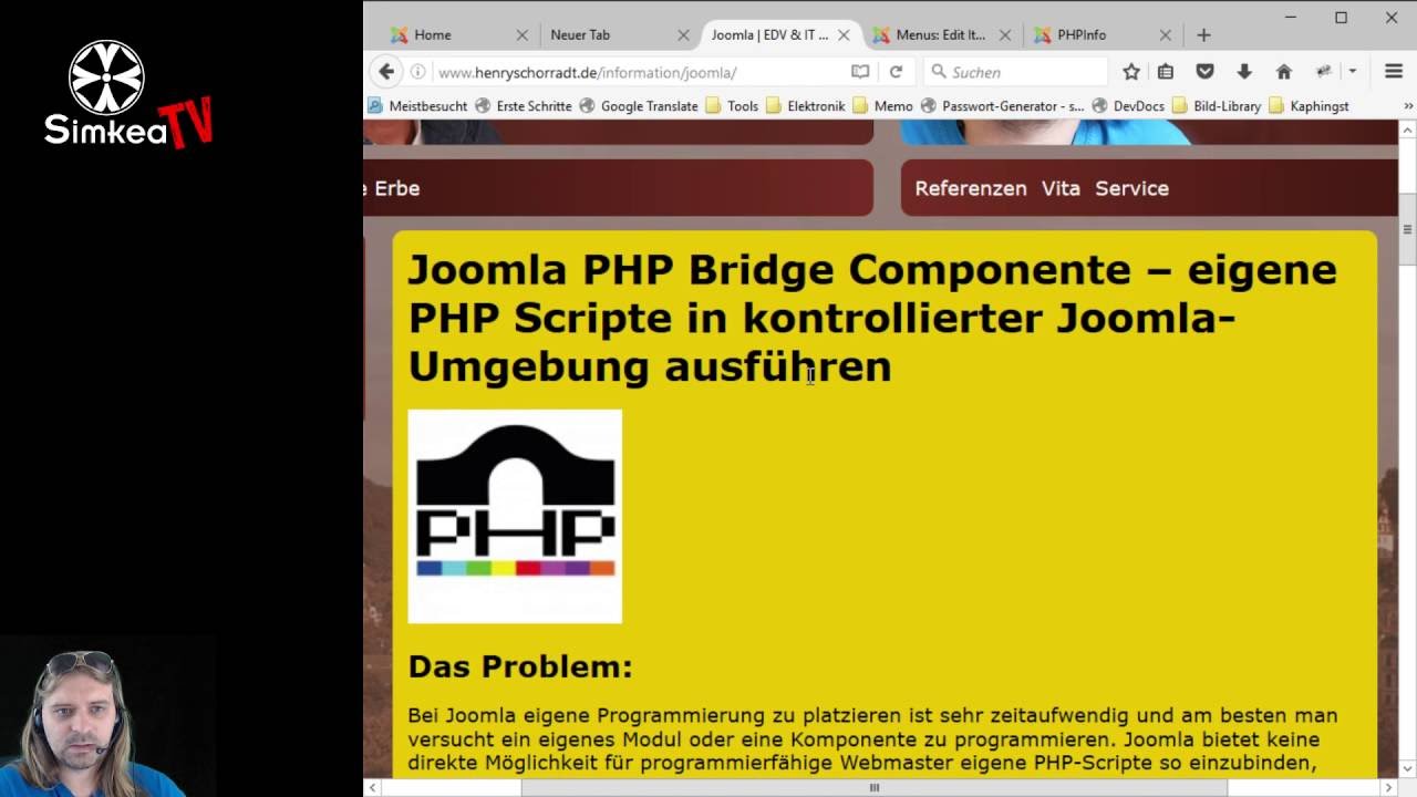 PHP Bridge - eigene PHP Scripte in #Joomla als Menüpunkte einbinden und ausführen lassen - YouTube