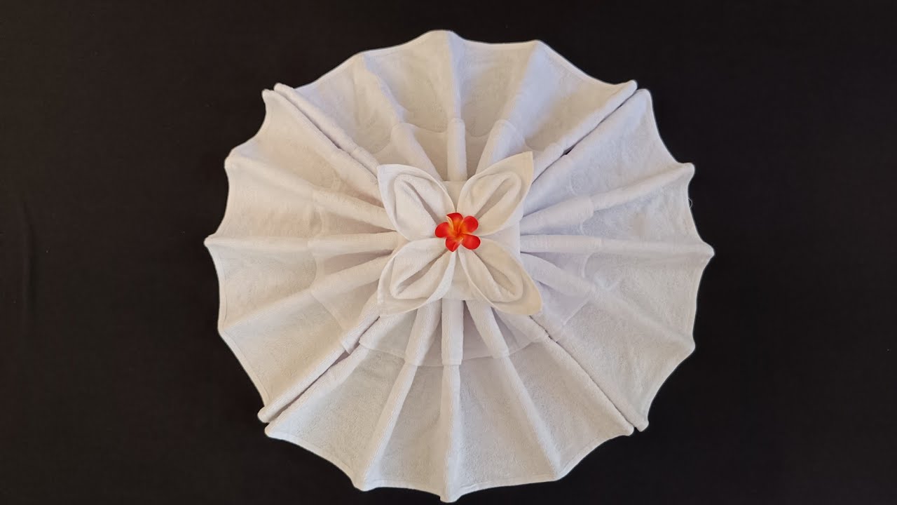 How to Make Towel Flower | Towel art Flowers | Towel folding Design ...