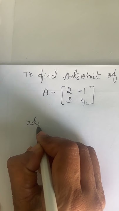Shortcut to find adjoint of 2x2 matrix - YouTube