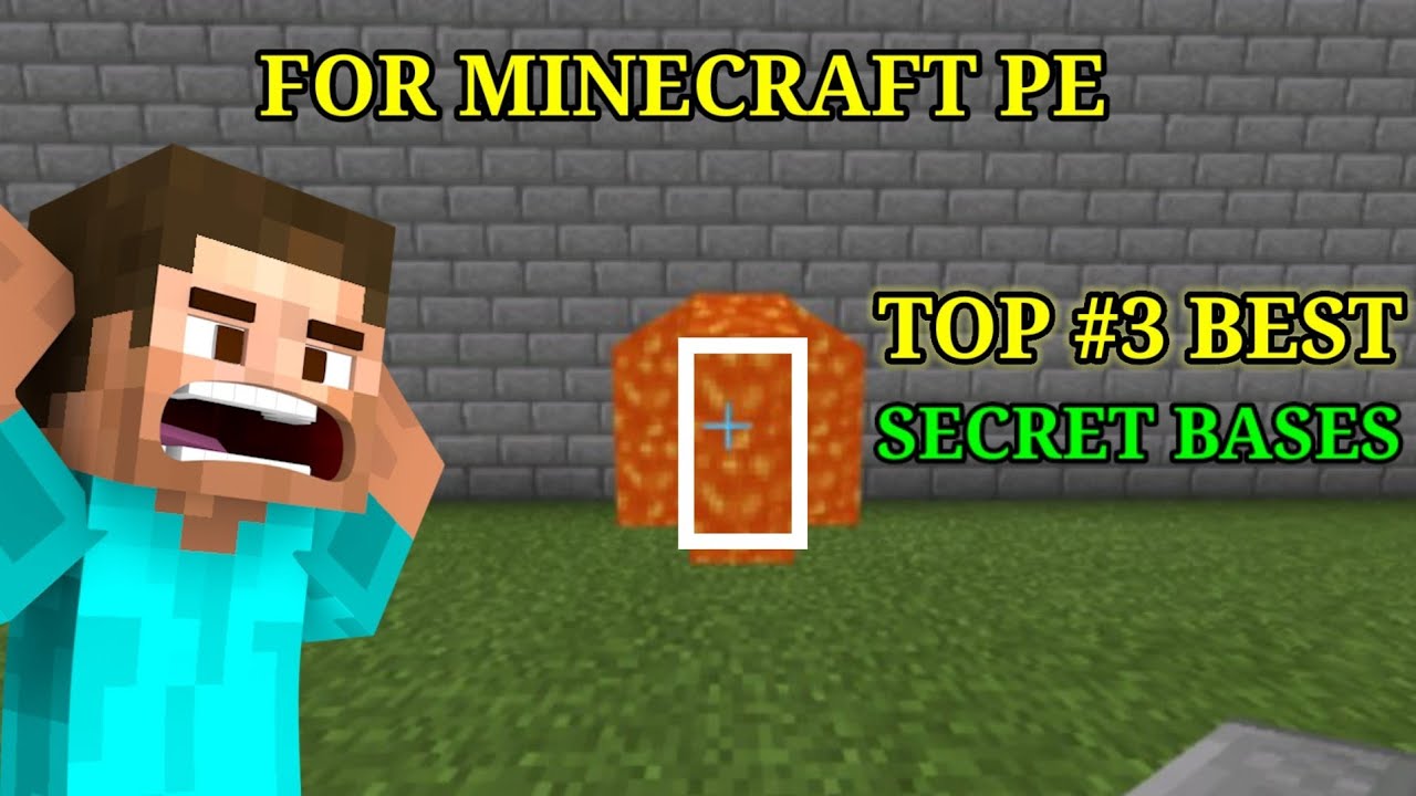 TOP 3 SECRET BASES FOR MINECRAFT PE || MY FIRST VIDEO - YouTube