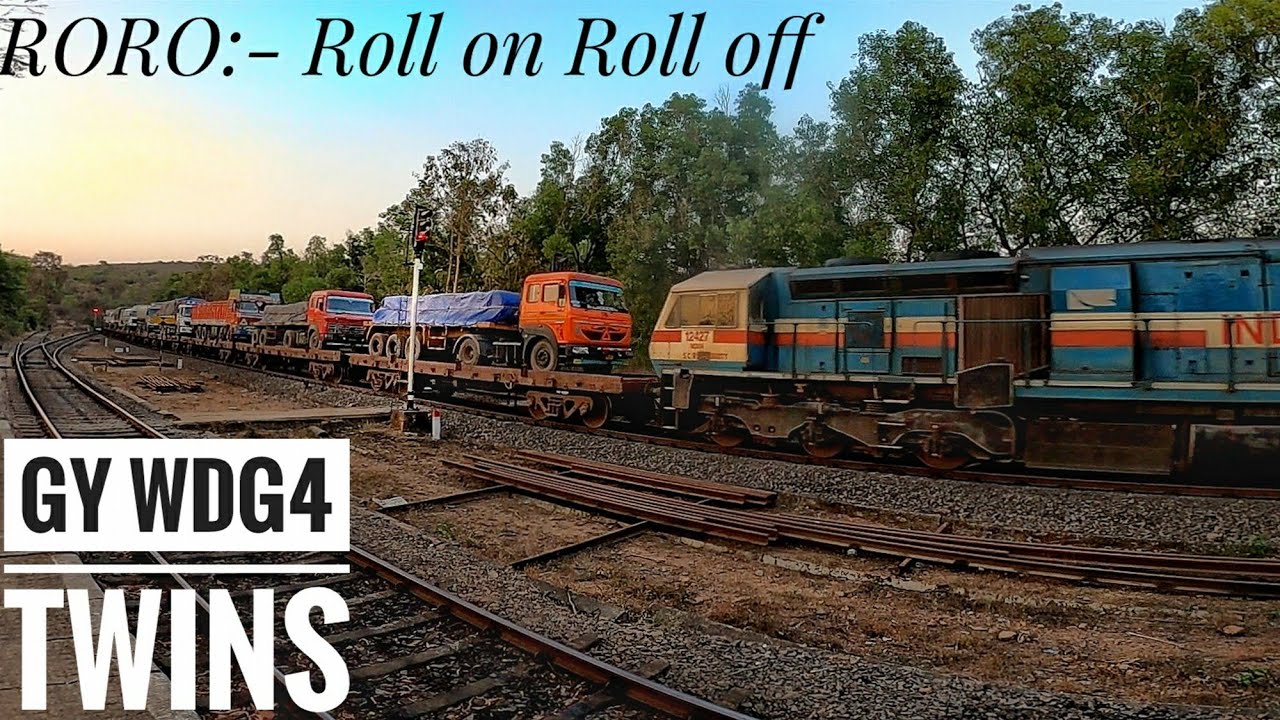 Konkanrailways:- RO-RO Roll on - Roll off [47 trucks on train] behind ...