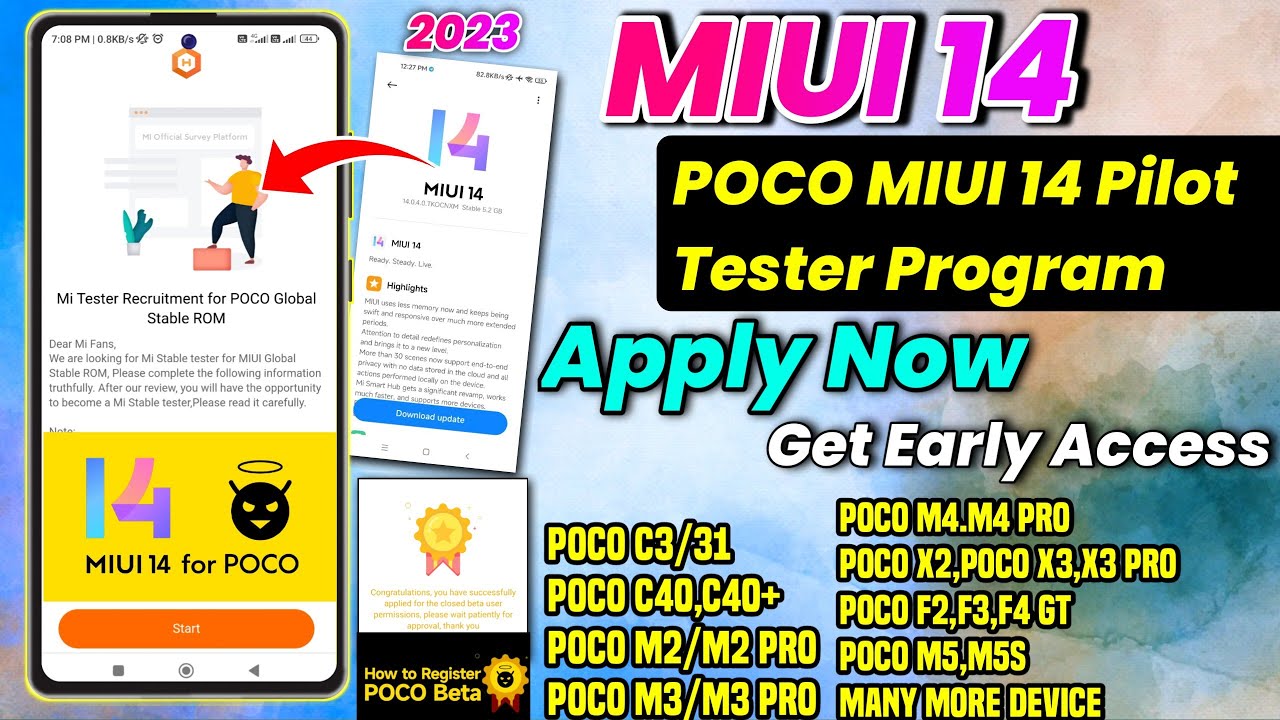 MIUI 14 APPLY POCO PILOT TESTER PROGRAM Require for Poco M2/Pro,Poco X3 ...