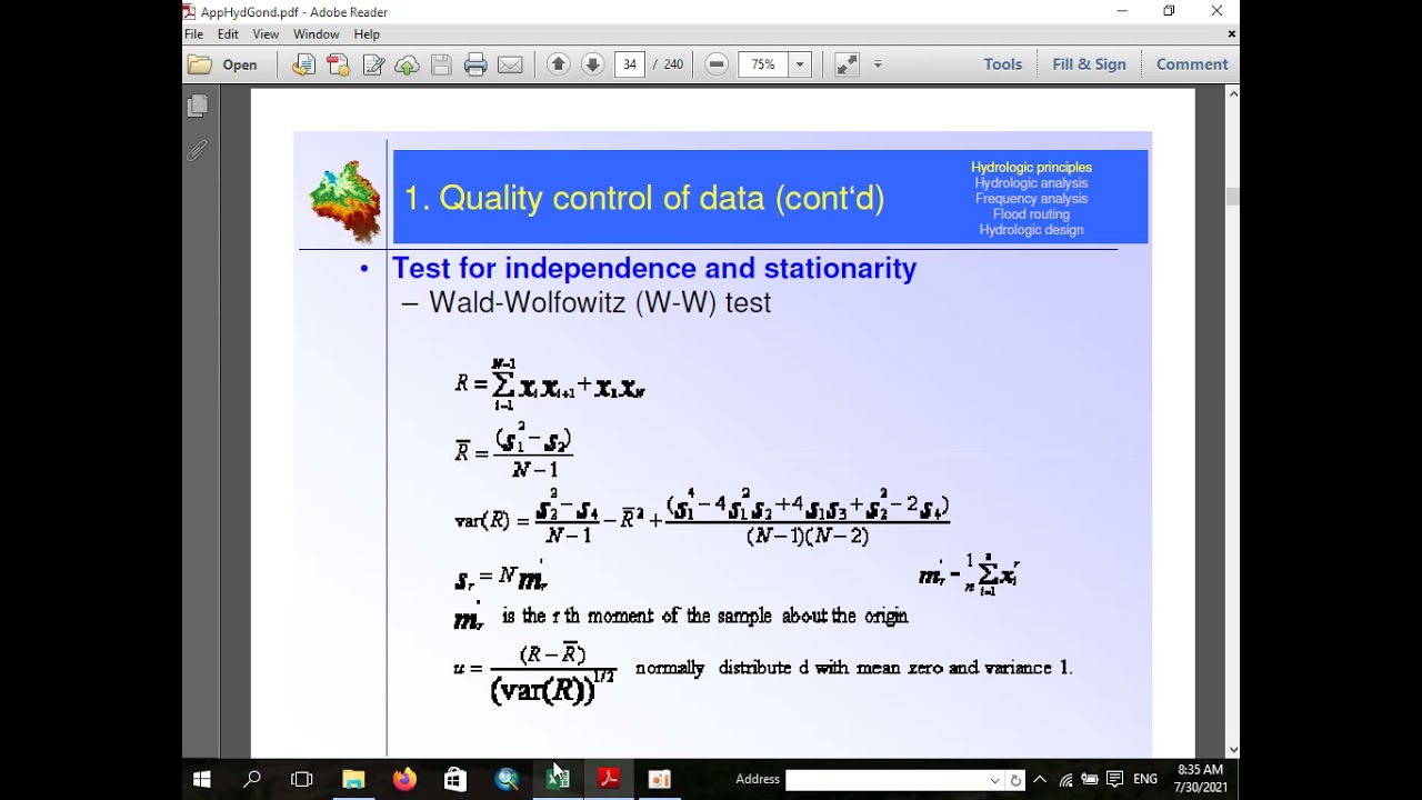 Independent and Stationary Test using Wald Wolfowitz (W - W) - YouTube