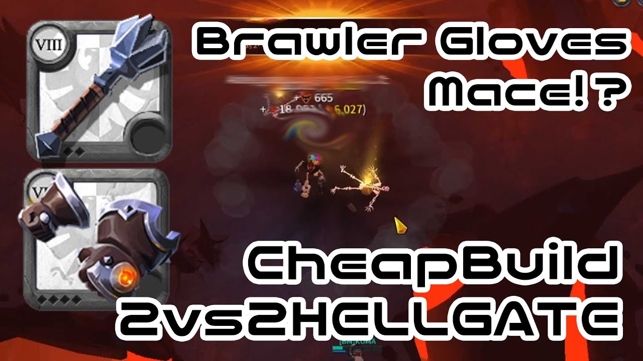 ALBION ONLINE | HELLGATE 2V2 PVP MACE & BRAWLER GLOVES - YouTube