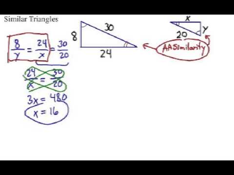 Similar Triangles: Finding the Missing Parts - YouTube
