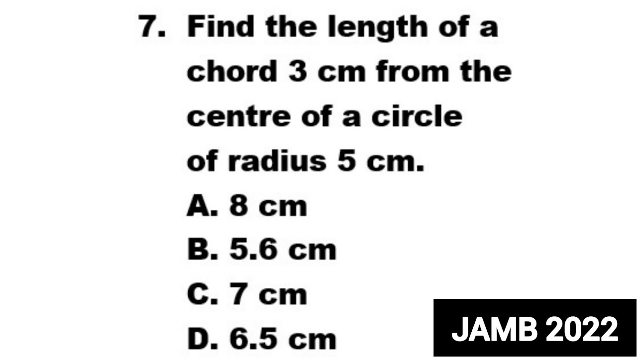 JAMB 2023: (7) |Jamb Mathematics 2022 Past Questions | Complete ...