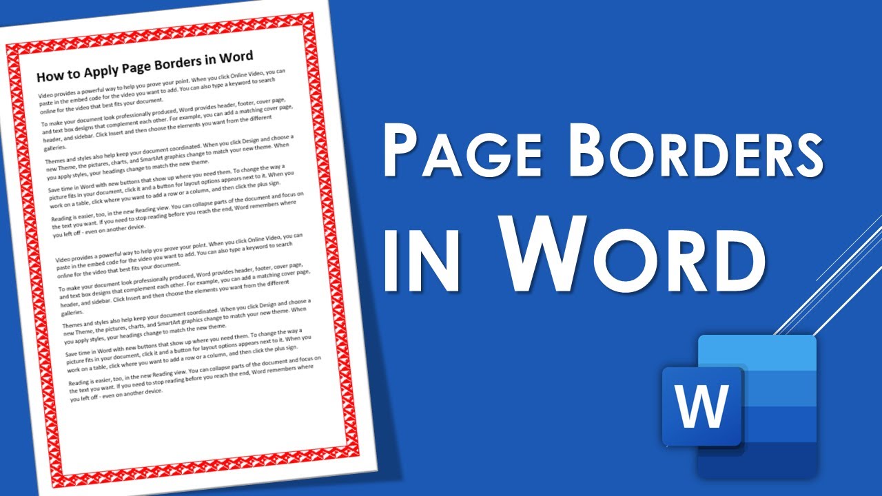 How To Apply Page Borders In MS Word Word Tutorial YouTube How To Apply Page Borders In MS Word Word Tutorial YouTube