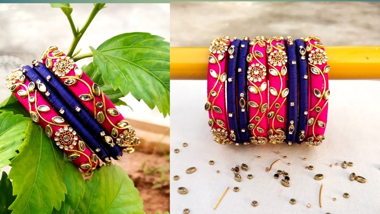 Slik thread bangles// beautiful//handmade bangles//very easy//Madhu Anu ...
