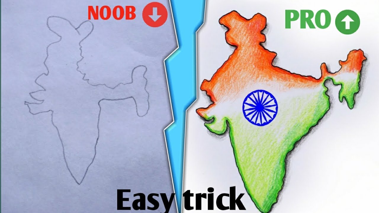 How to Draw The Map of INDIA 🇮🇳 In Easy Way.🤣😂🤣😂 #holidayswithshorts # ...