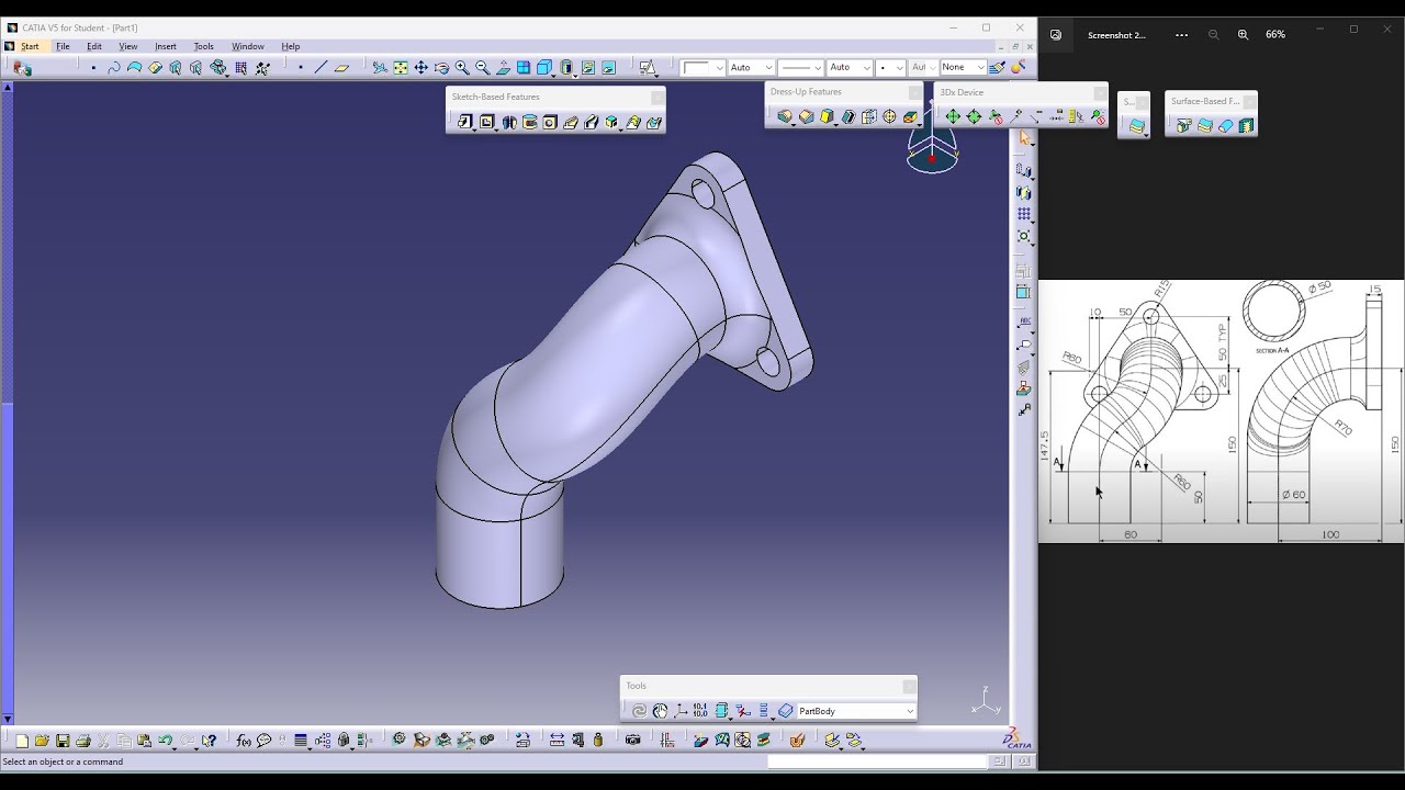 CATIA V5 TUTORIAL EXERCISE 43 - YouTube