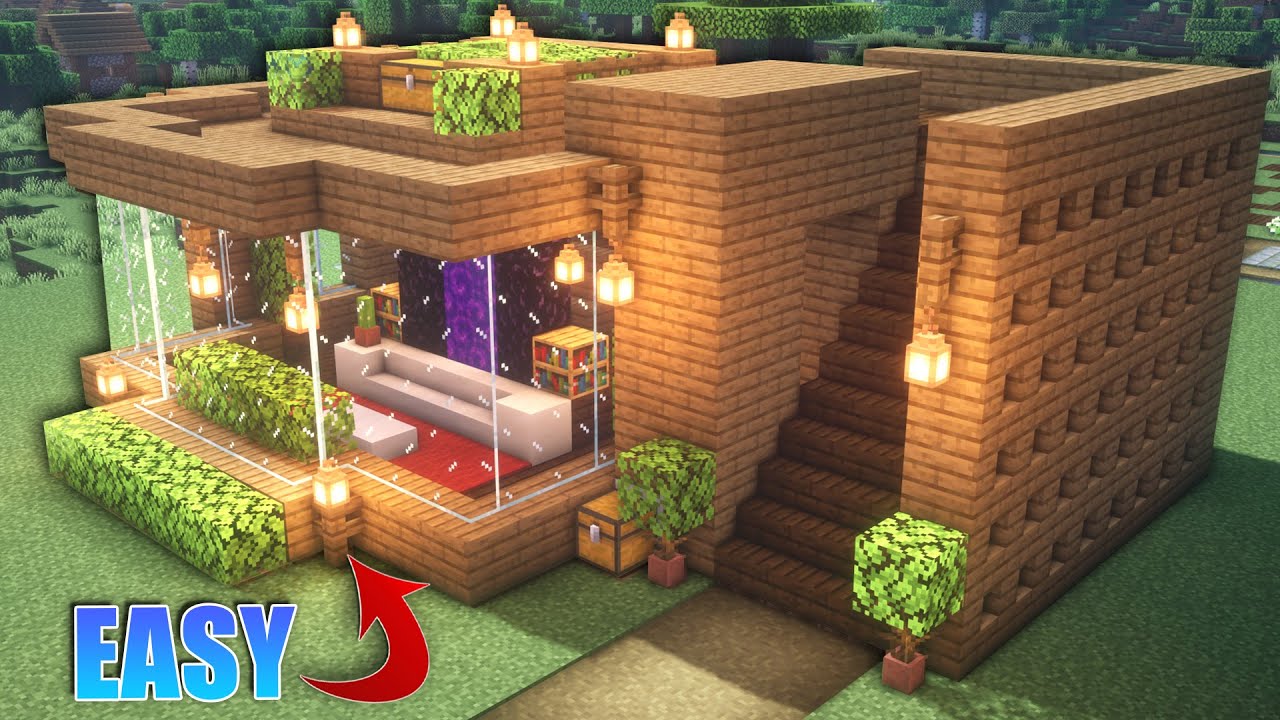 Minecraft: The Perfect Survival House | Tutorial - Wooden Starter House ...
