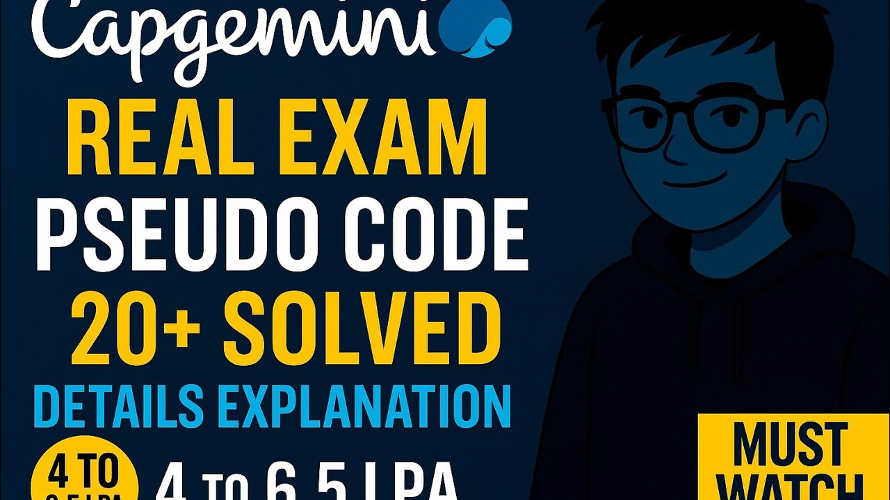 Capgemini Pseudo code Real exam questions | 20+ pseudo code| must watch ...