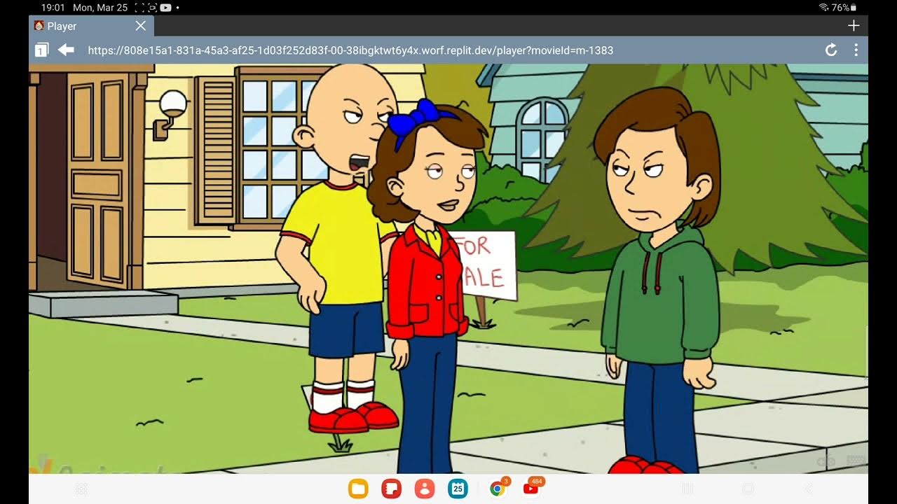 boris grounds caillou for standing and gets grounded - YouTube
