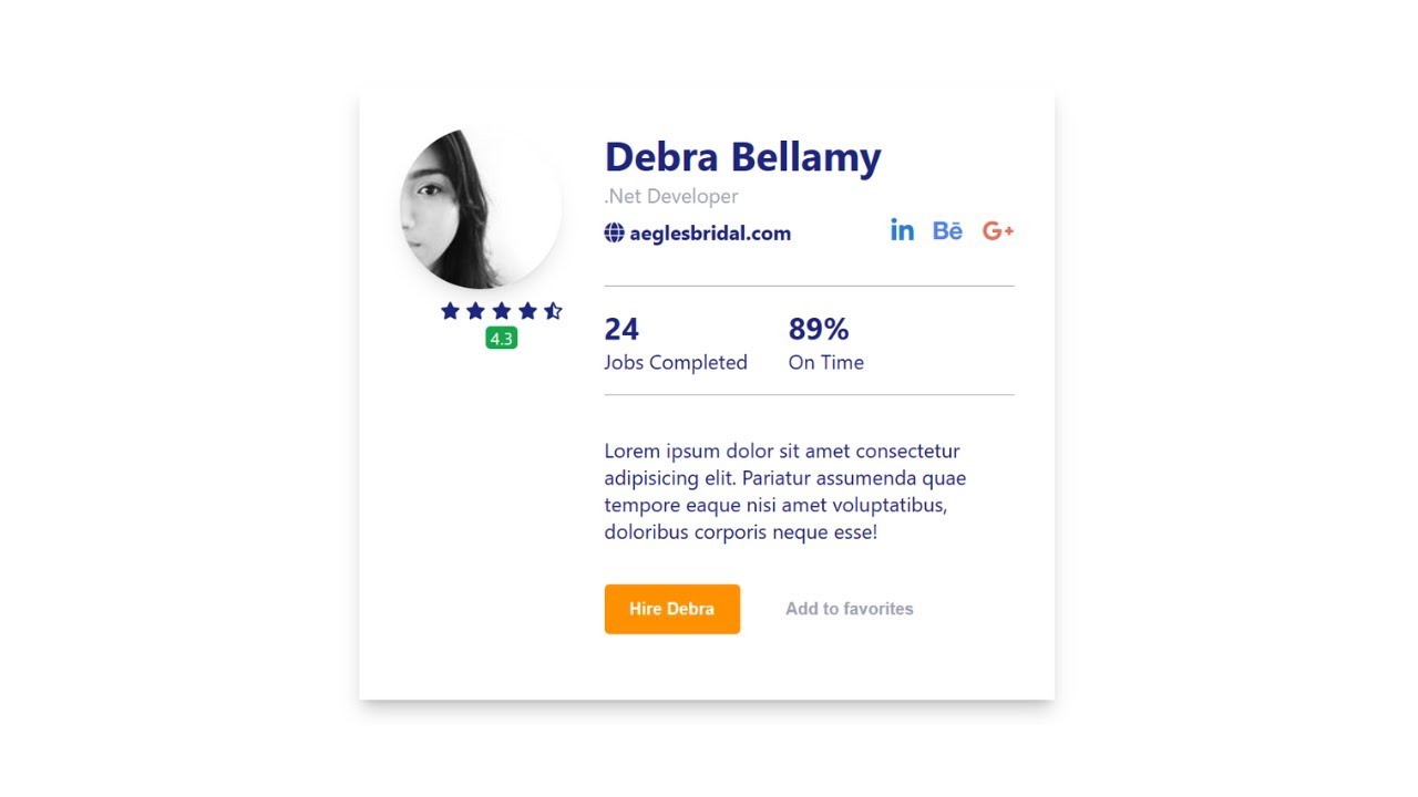 How To Create a Freelancer Card With HTML & CSS | HTML Project For ...