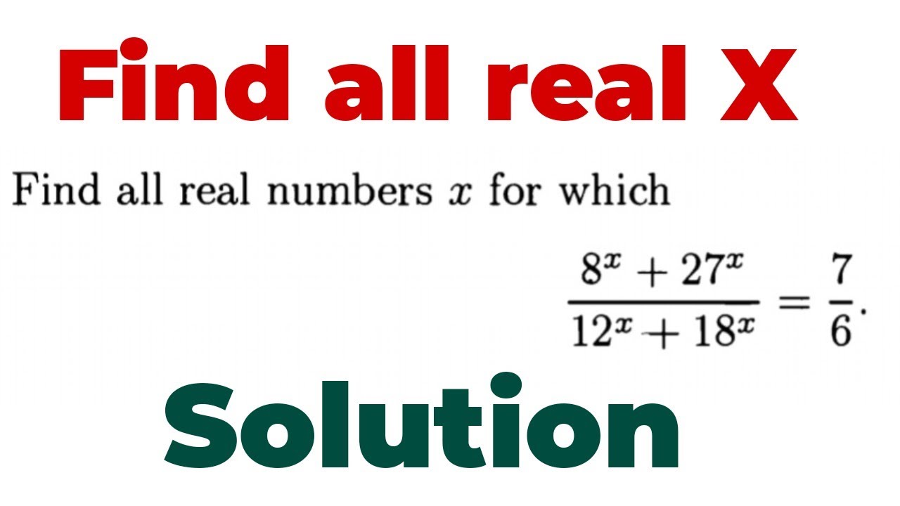 Find all real number x | Algebra Question | Solution | @FOCUS4MATHS ...
