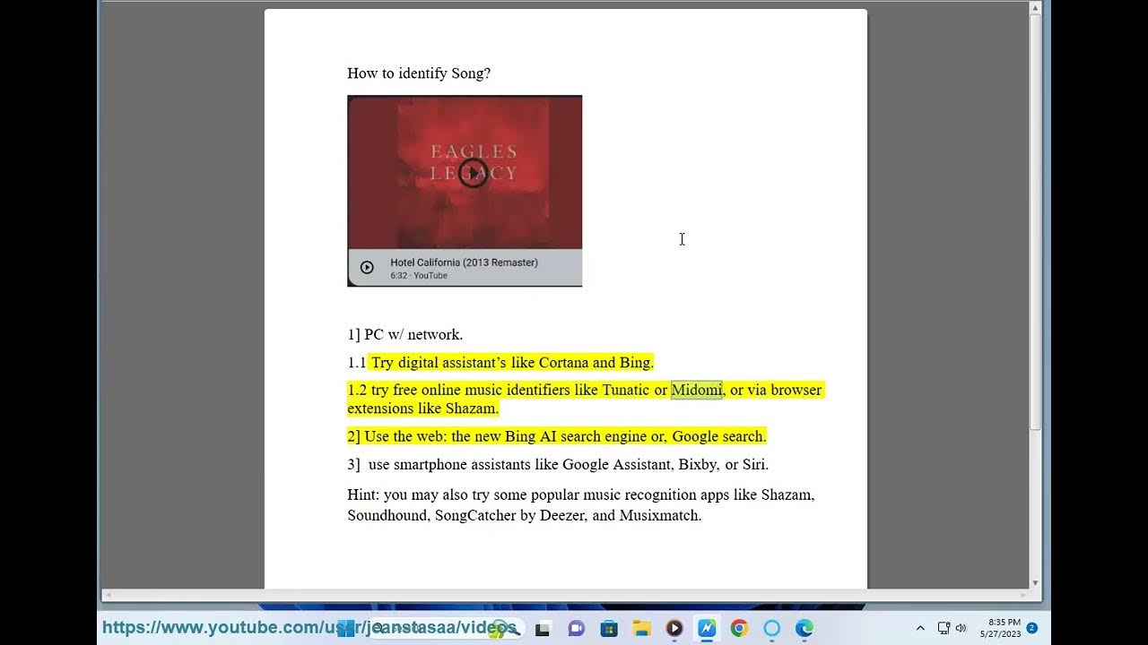 How to identify Song or music? - YouTube